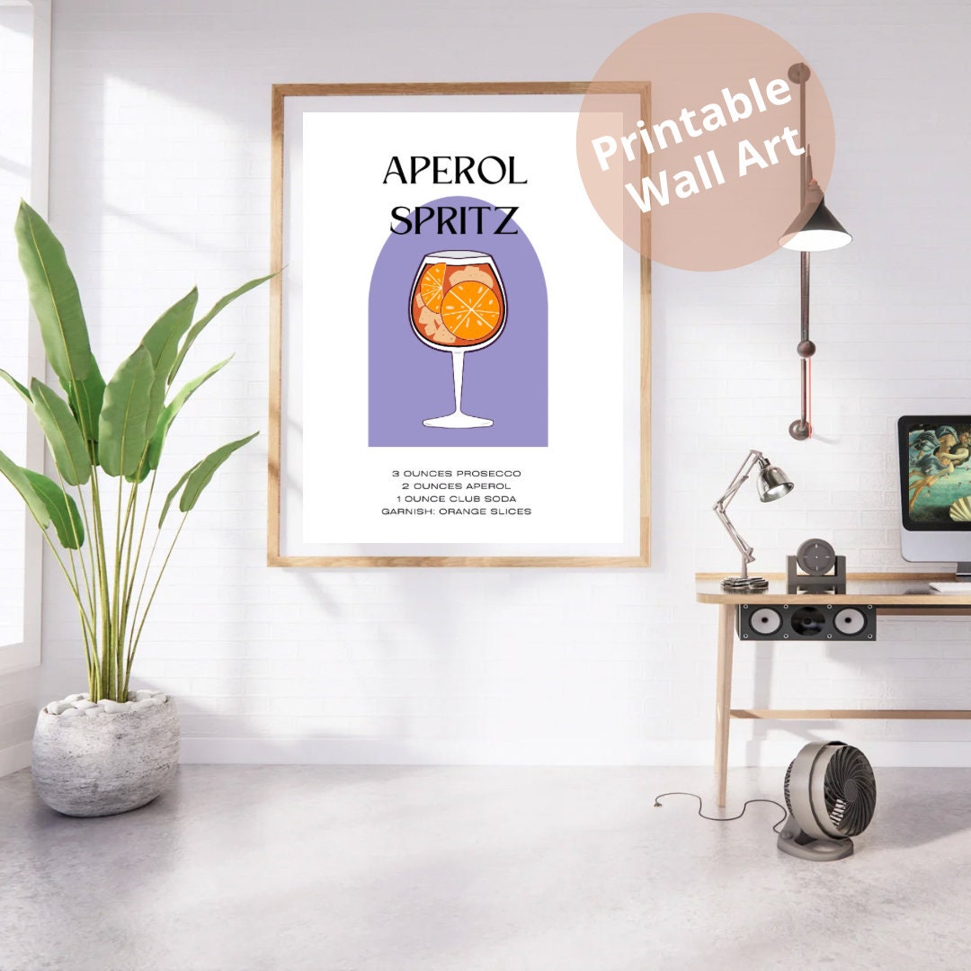 Aperol Spritz Decor, Aperol Spritz Printable Wall Art, Poster, Home ...