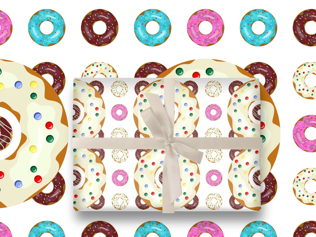 Donuts Print Gift Wrap: Birthday Party Wrapping Paper - Etsy