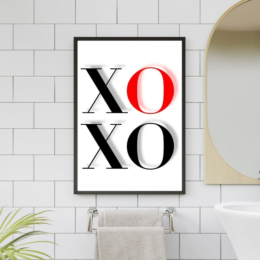 XOXO Printable, Black & Red, Home Decor, Digital DOWNLOAD Jpg, Png, Pdf ...