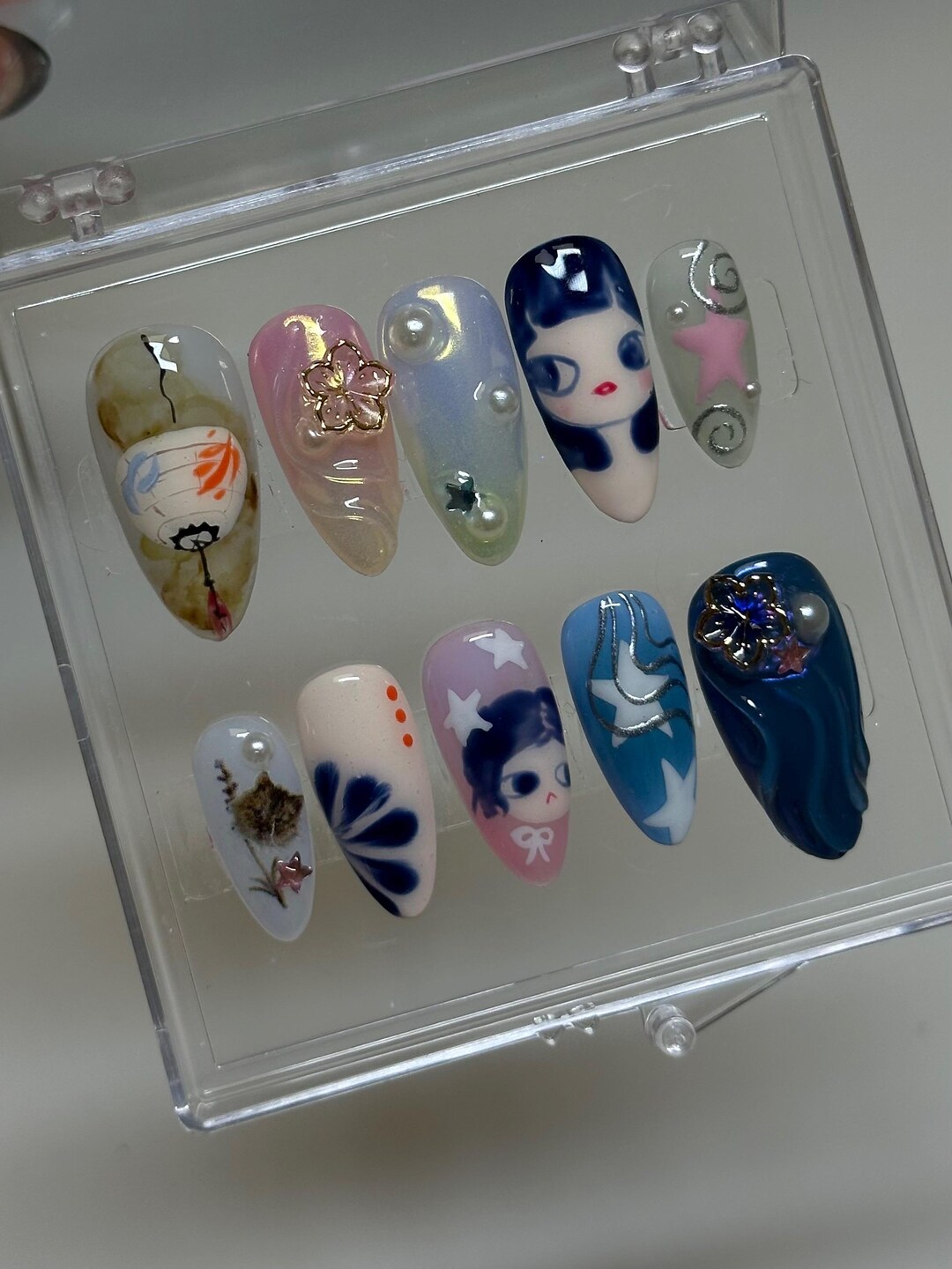 Press Ons Nails | Aya Takano Nails / Y2k Chrome 3D Nails Youshimoto ...