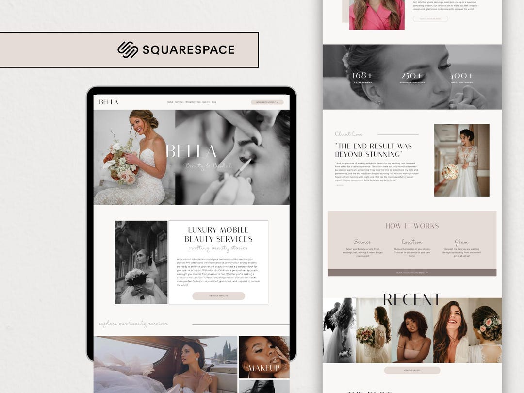 Squarespace Website Template for Salons, Hair Stylists, Bridal Hair ...