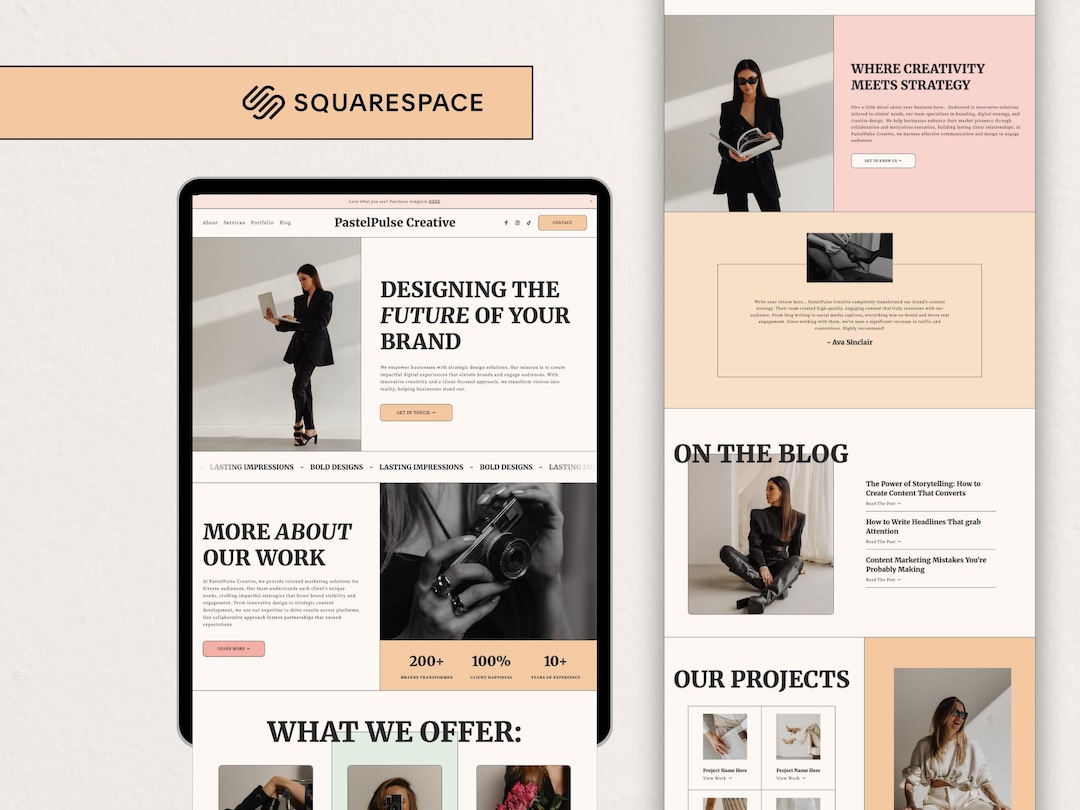 Squarespace Template for Creative Agency, Virtual Assistant & Social ...