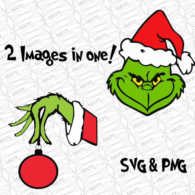 Grinch cara y mano SVG PNG - Etsy México