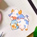 Cute Oat Milk Cow Die Cut Sticker | Glossy | Splashproof Sticker - Etsy