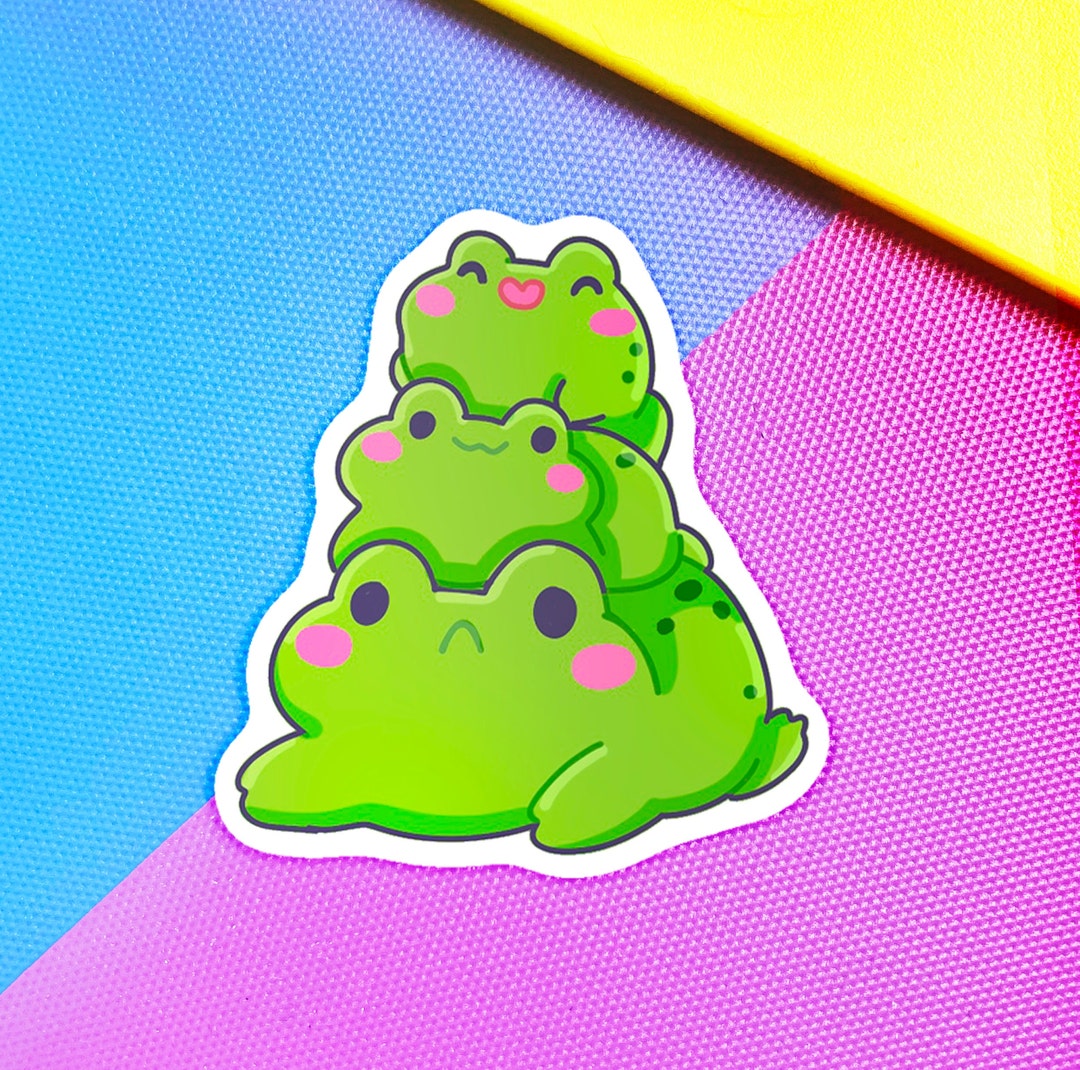 Stack of Frogs Die Cut Sticker Glossy Splashproof Sticker - Etsy