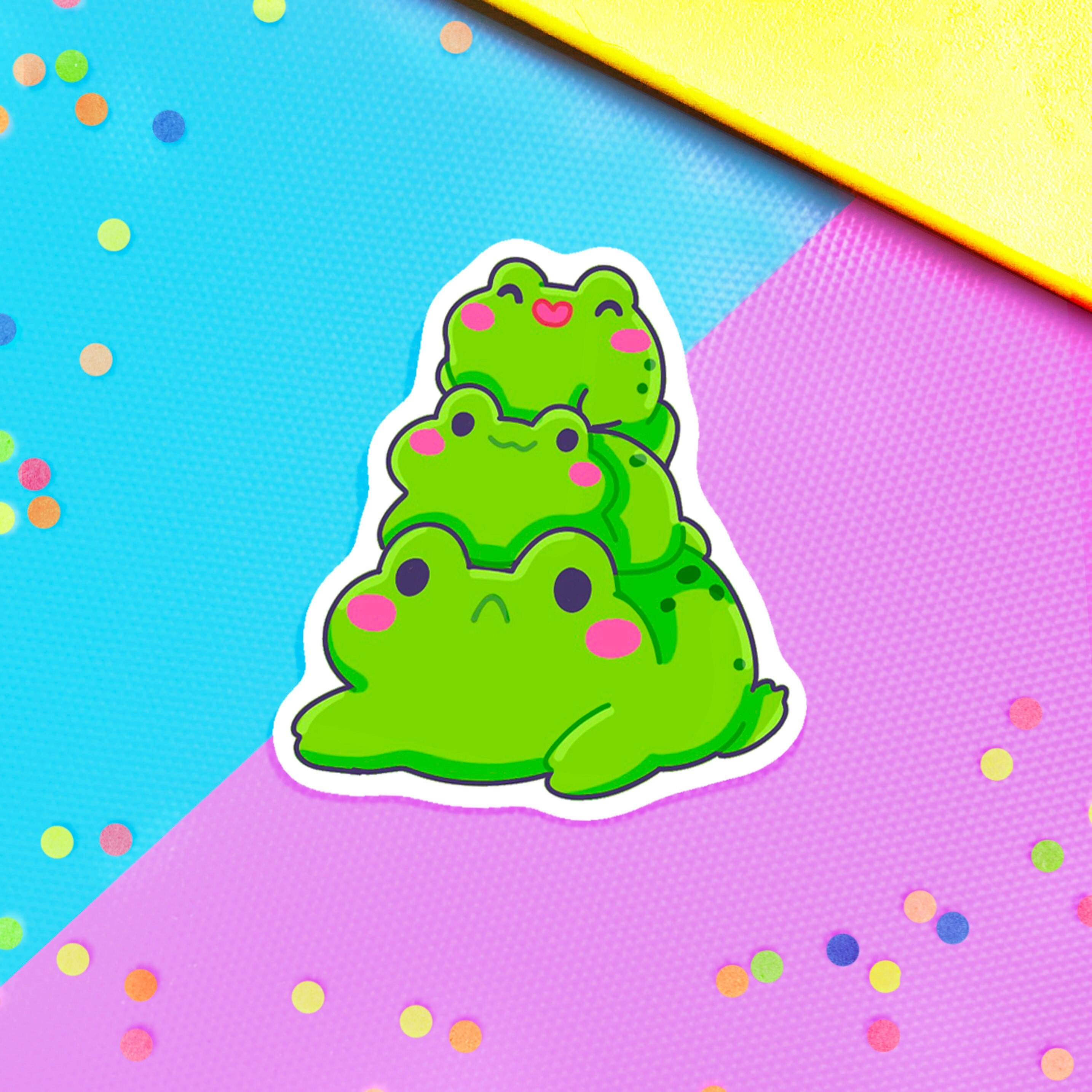 Stack of Frogs Die Cut Sticker Glossy Splashproof Sticker - Etsy
