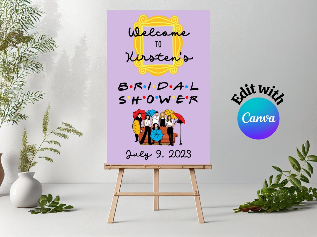 Friends Bridal Shower Sign | Friends Theme | Bridal Shower Poster ...