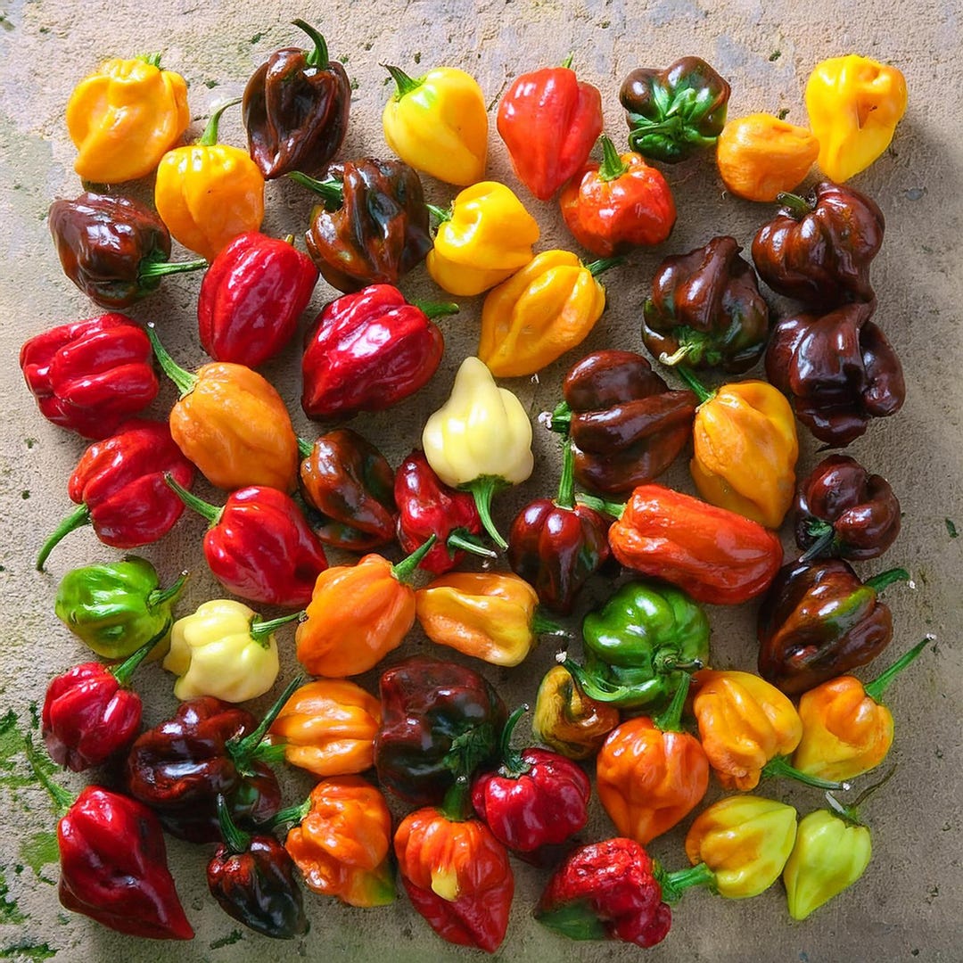 Habanero Pepper Seed Mix- Caribbean Pepper Blend - 30 Seeds - Etsy