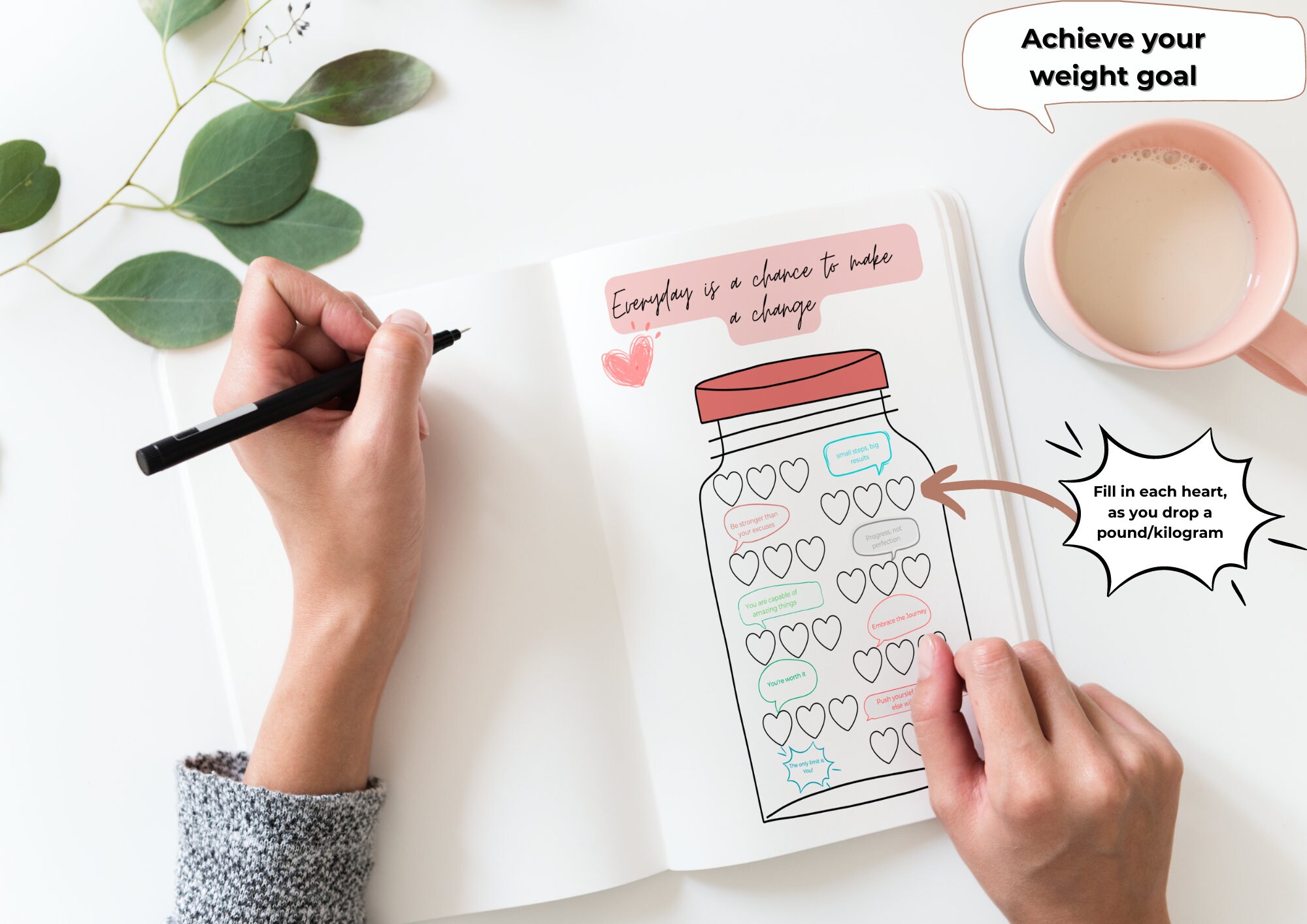 Weight Loss Tracker, Printable, Weight Loss Journey, Digital Product ...