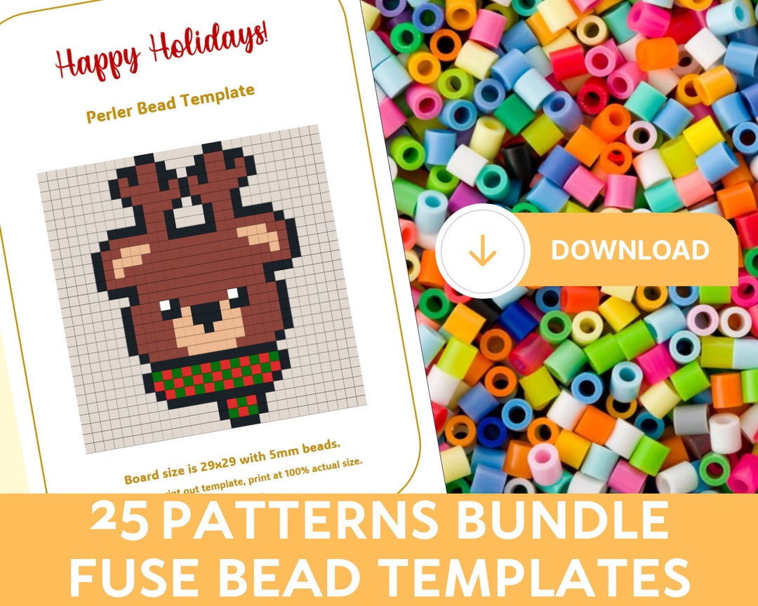 25 Different Christmas Fuse Bead Template, Hama Perler Nabbi Beads ...