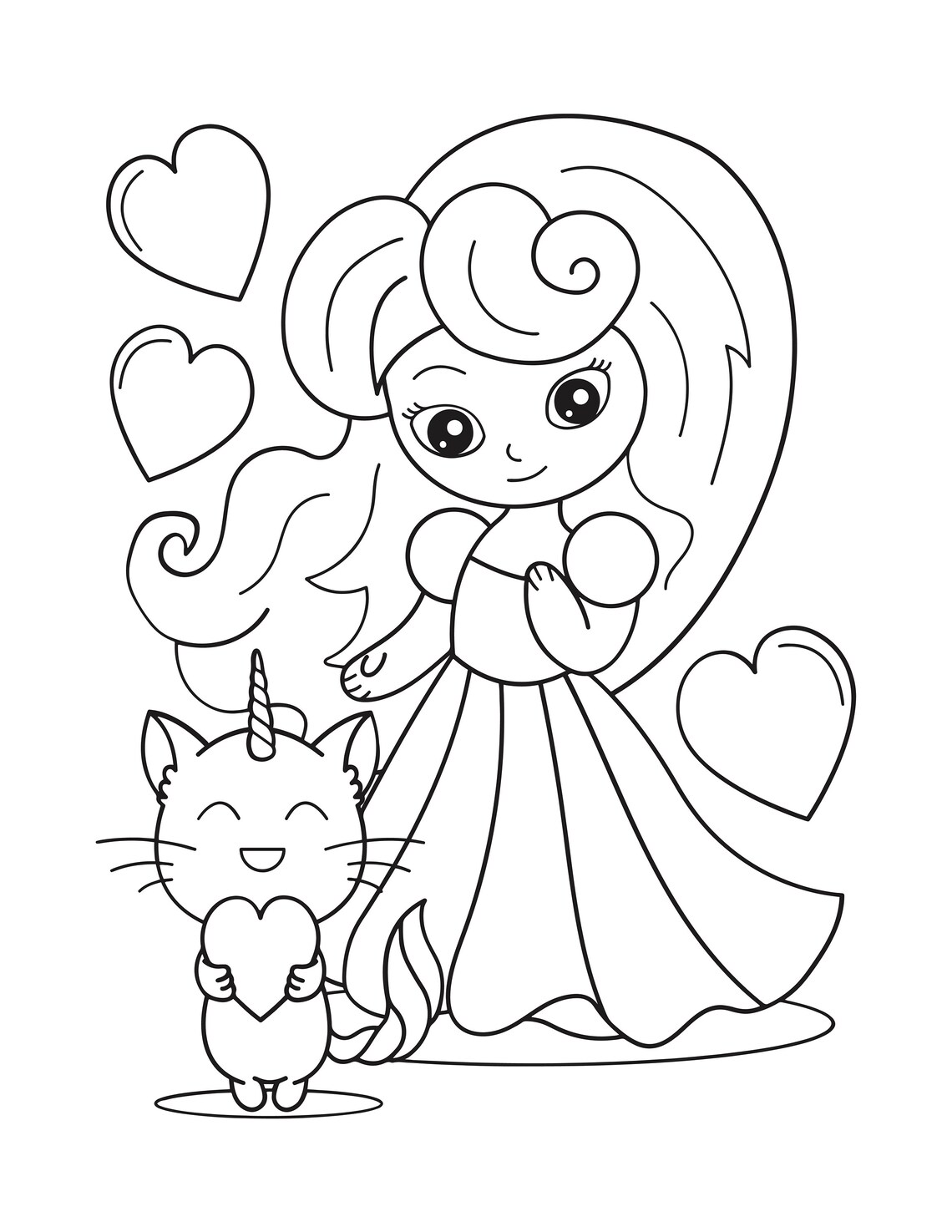 30 Little Princess Coloring Pages, Kids Coloring Book, Instant PDF ...