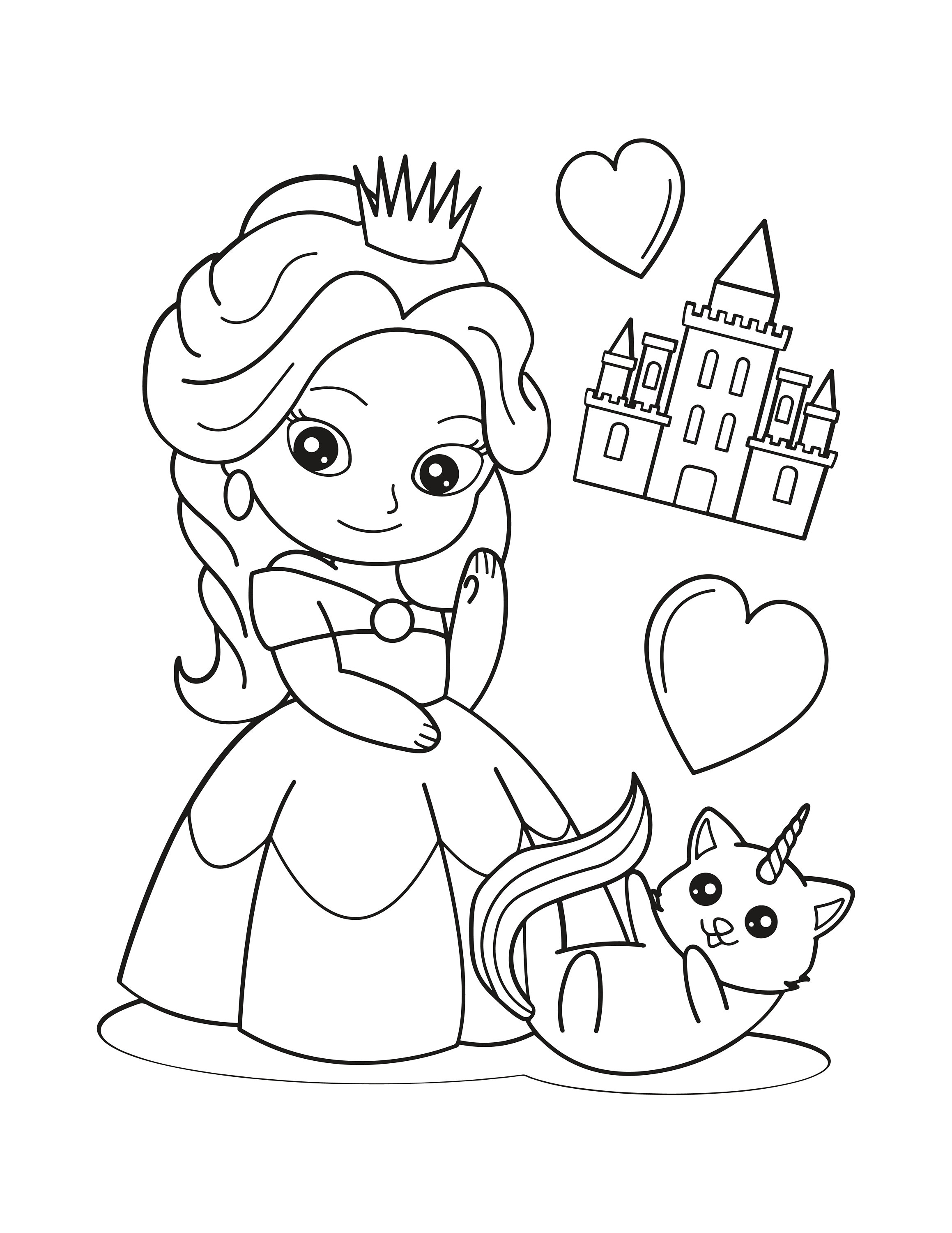 30 Little Princess Coloring Pages, Kids Coloring Book, Instant PDF ...