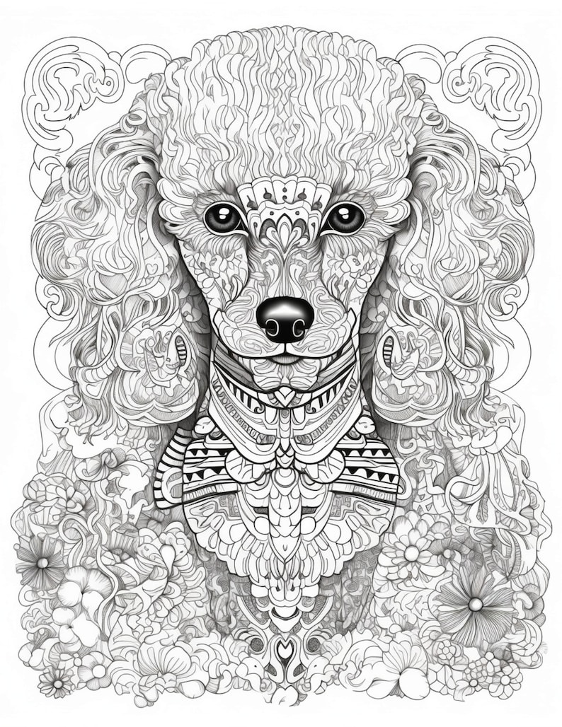 Oodles of Poodles Coloring Pages (30 Pages), Printable Coloring Pages ...