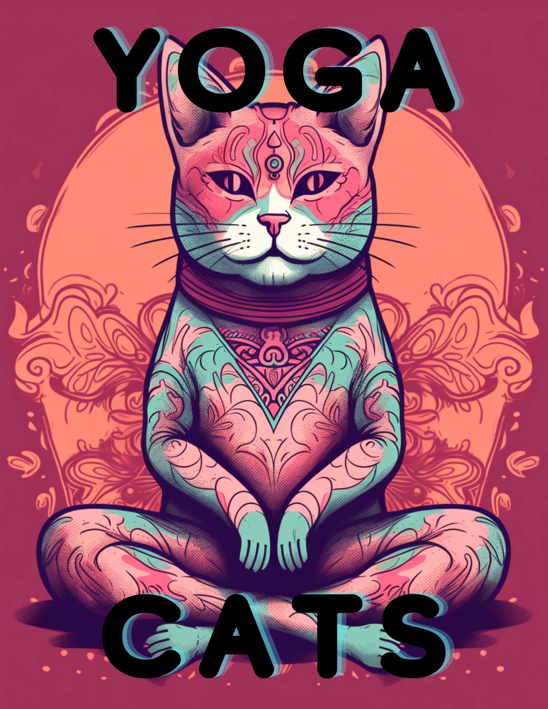 Yoga Cats Coloring Pages (30 Pages), Printable Coloring Pages, Coloring ...