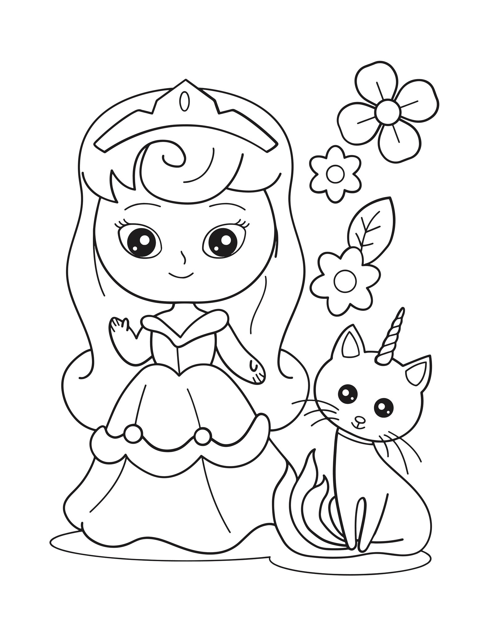 30 Little Princess Coloring Pages, Kids Coloring Book, Instant PDF ...