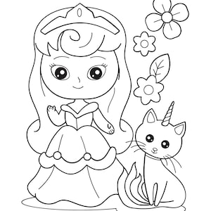 30 Little Princess Coloring Pages, Kids Coloring Book, Instant PDF ...