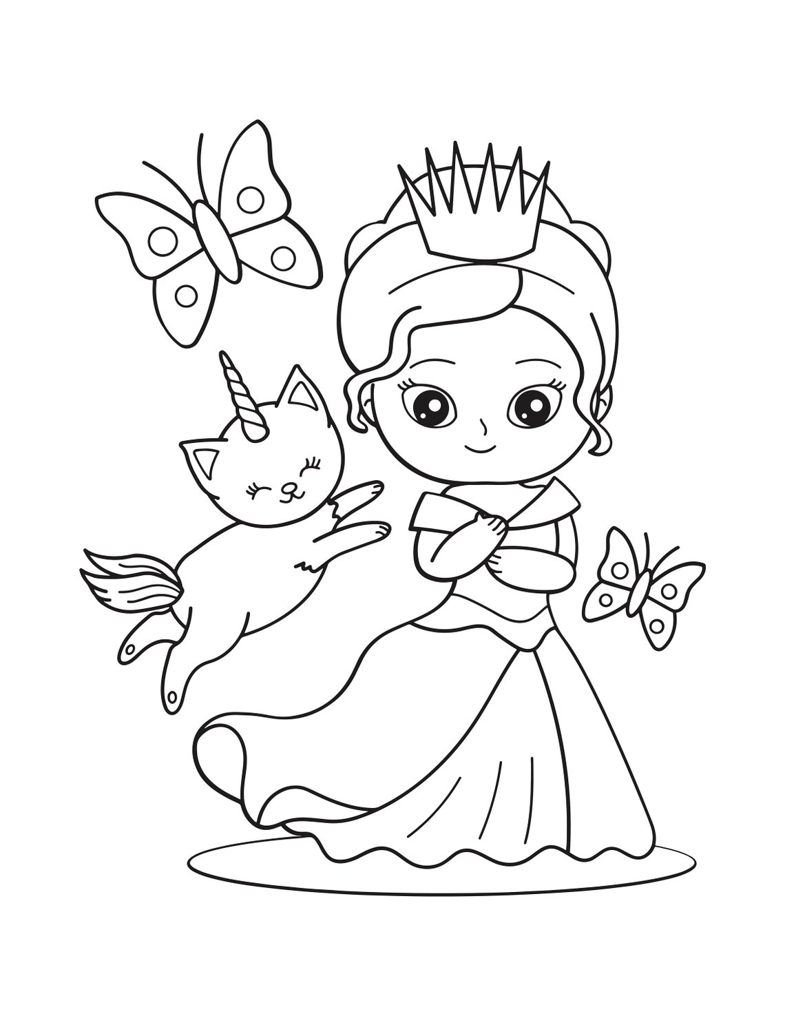 30 Little Princess Coloring Pages, Kids Coloring Book, Instant PDF ...