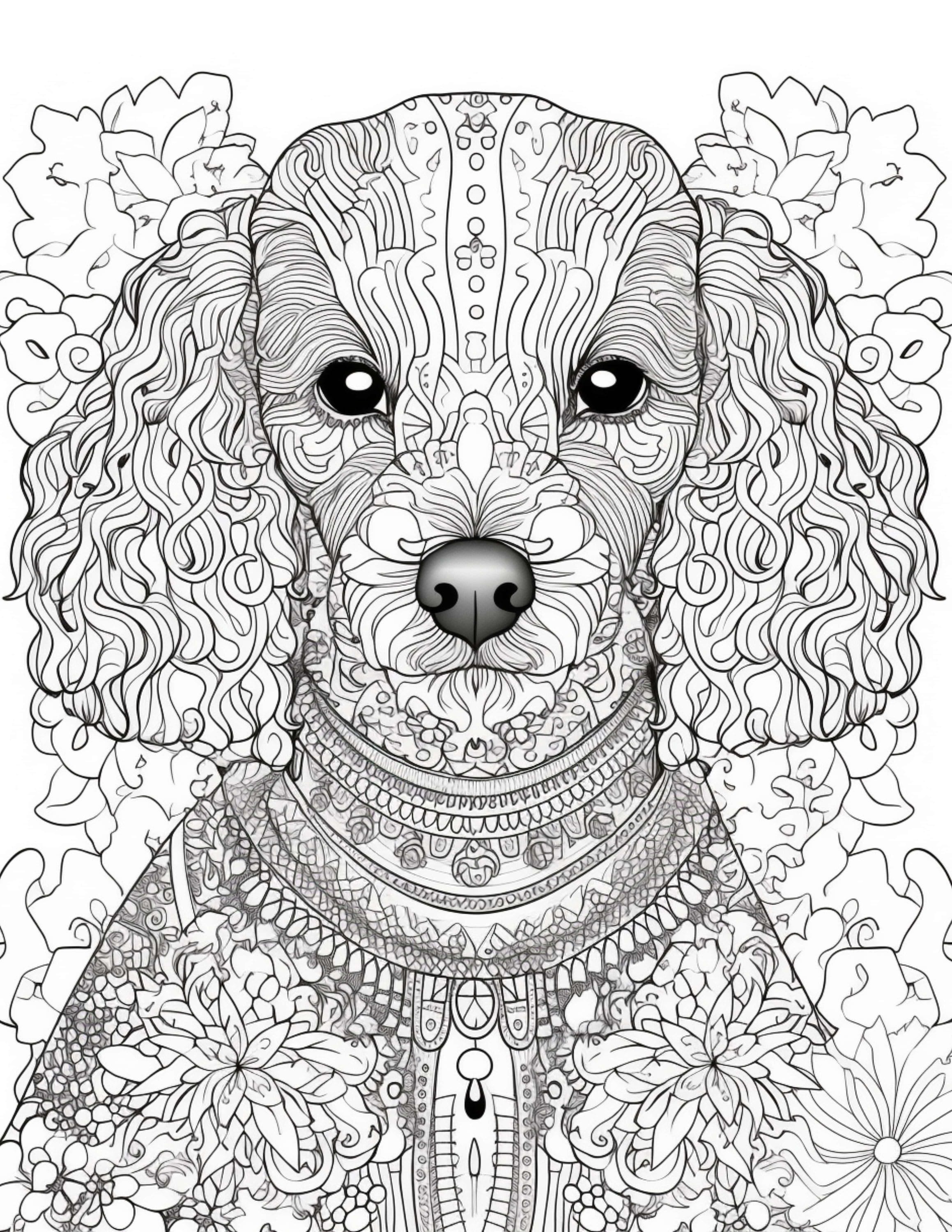 Oodles of Poodles Coloring Pages (30 Pages), Printable Coloring Pages ...