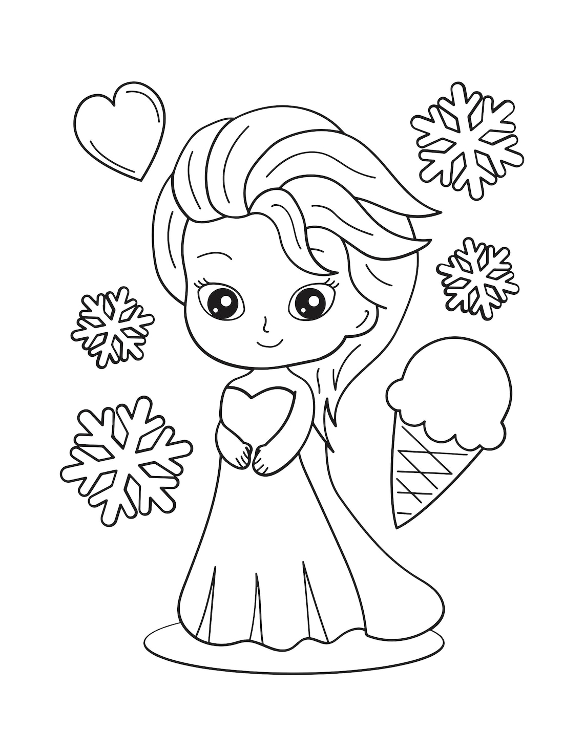 30 Little Princess Coloring Pages, Kids Coloring Book, Instant PDF ...
