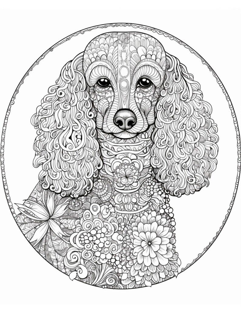 Oodles of Poodles Coloring Pages (30 Pages), Printable Coloring Pages ...