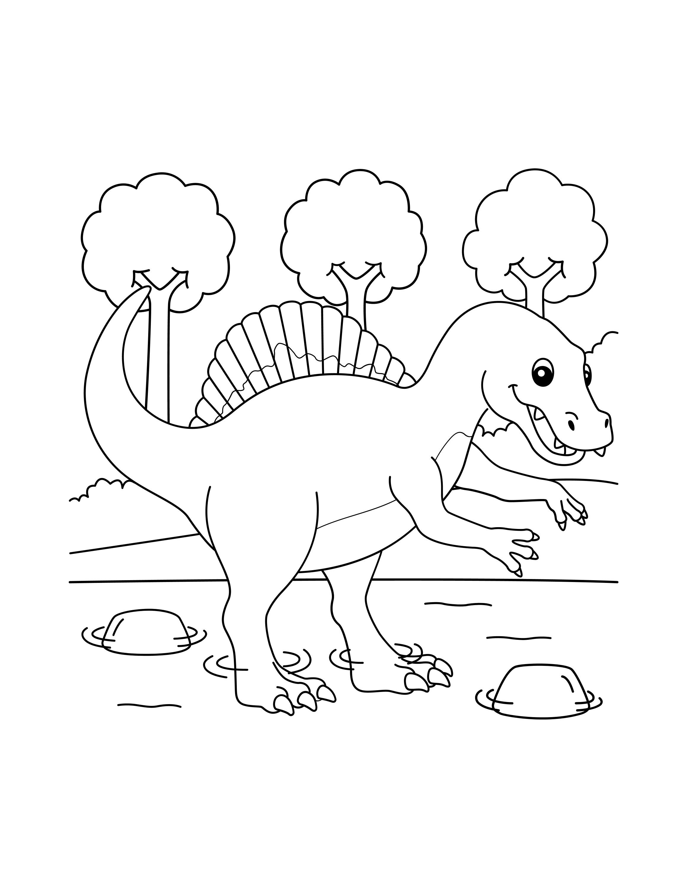30 Dinosaur Coloring Pages for Kids, Kids Coloring Book, Instant ...