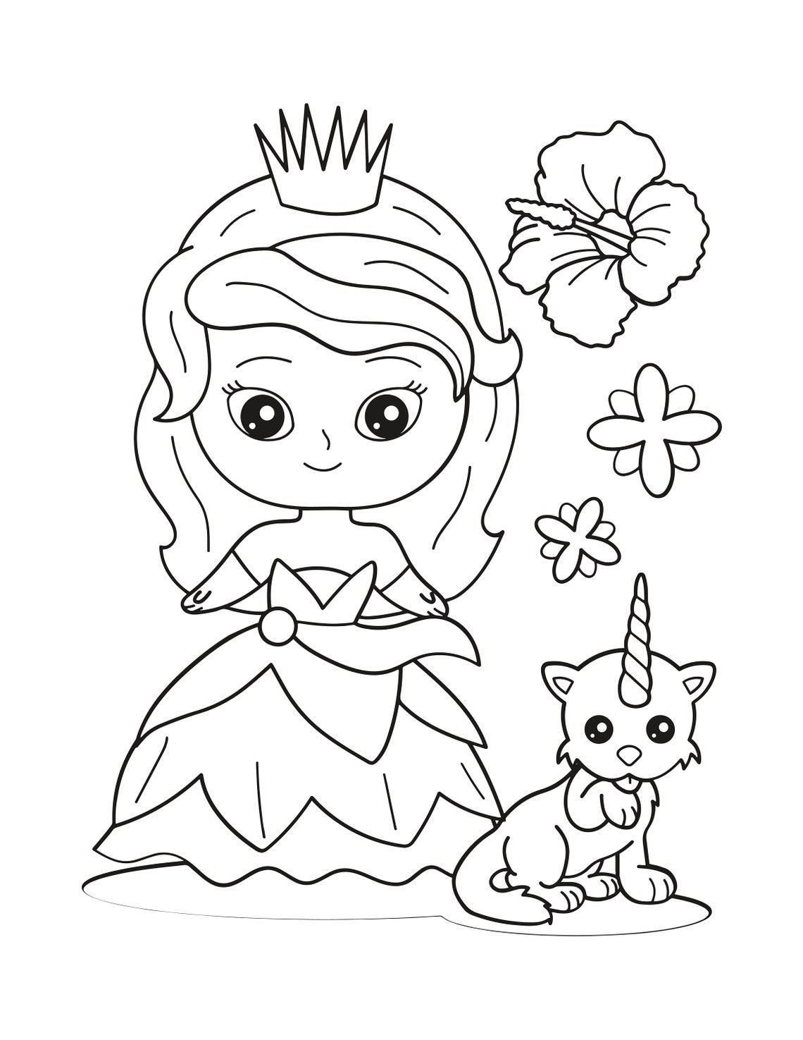 30 Little Princess Coloring Pages, Kids Coloring Book, Instant PDF ...