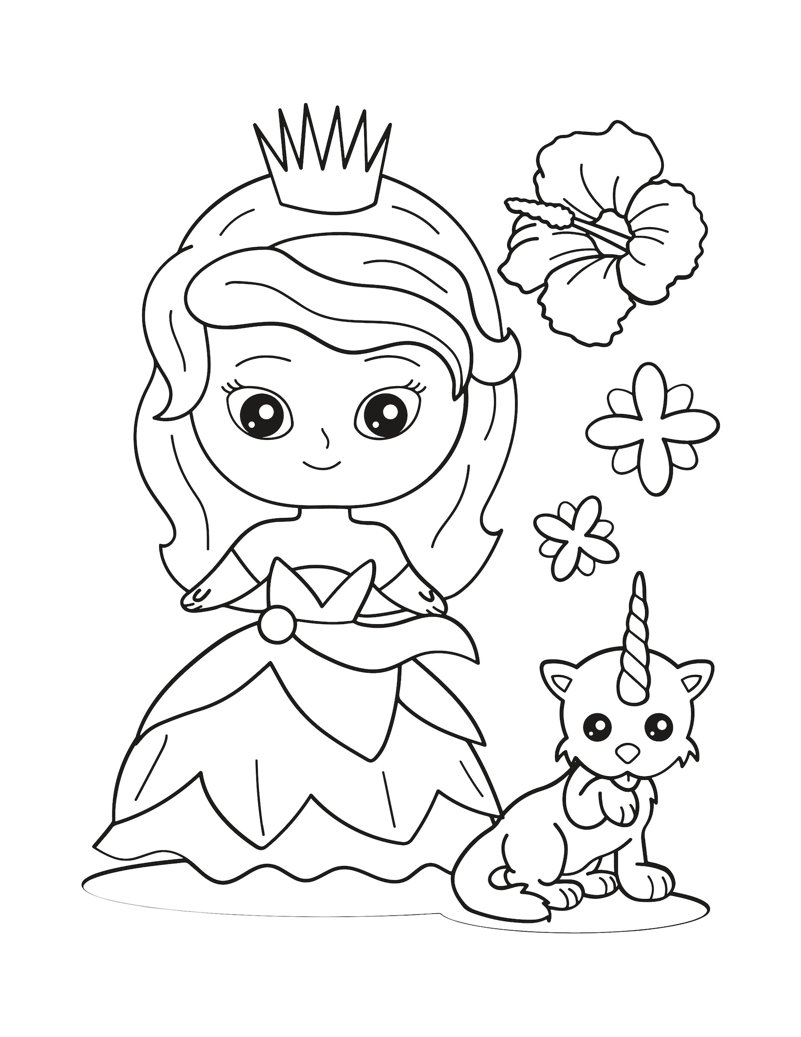 30 Little Princess Coloring Pages, Kids Coloring Book, Instant PDF ...