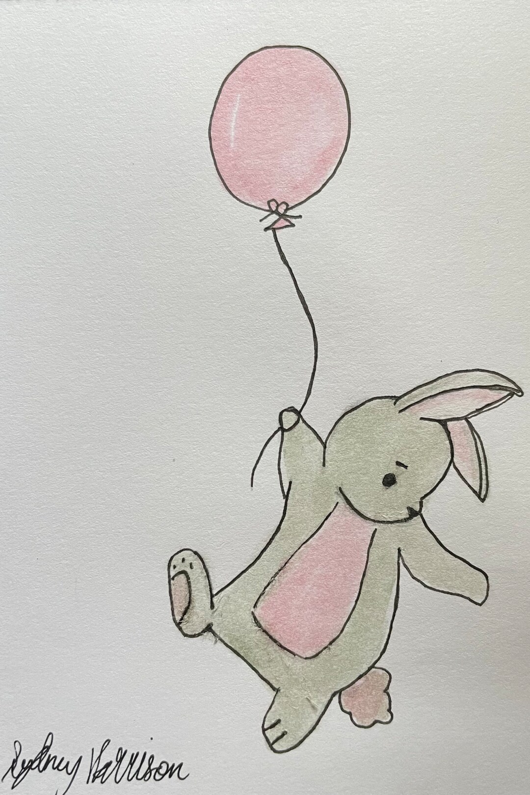 Baby Bunny Drawing, Cute Nursery Animal, Fine-art Print - Etsy