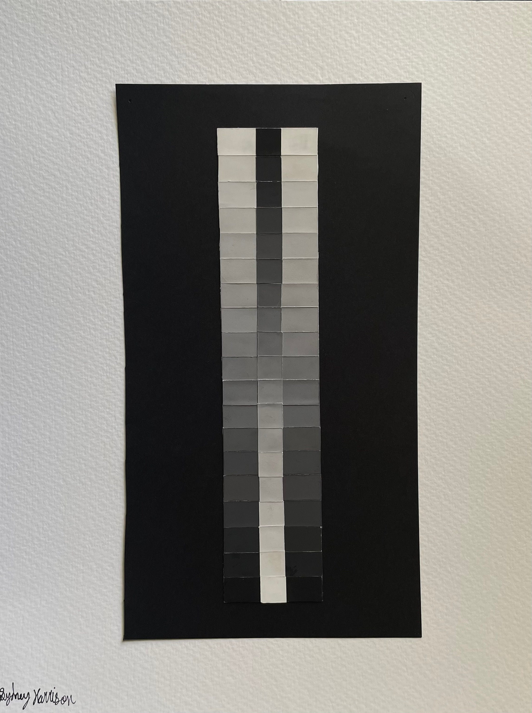 Grayscale Rectangle, Original 11x14 Black and White Abstract Design ...