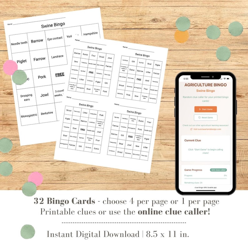 PRINTABLE Swine Breed Learning Worksheets and BINGO! - Etsy