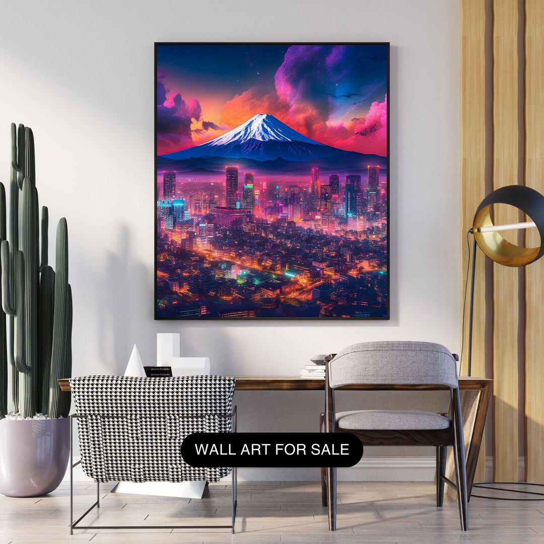 Japanese Landscape Wall Poster Poster Tokyo View of Mount Fuji Asian ...