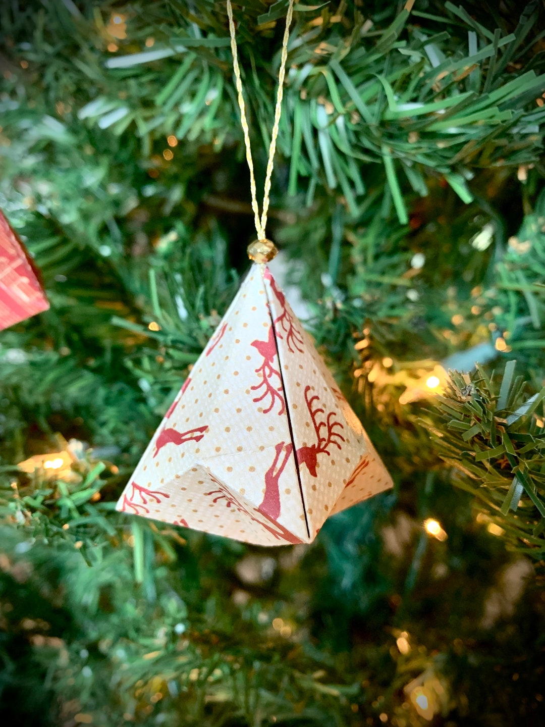 Origami Ornament Set of 6 German Bell Christmas Tree Decor - Etsy