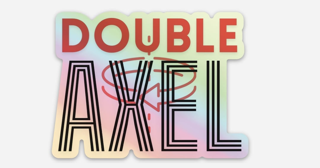 Double Axel Holographic Figure Skating Sticker - Etsy