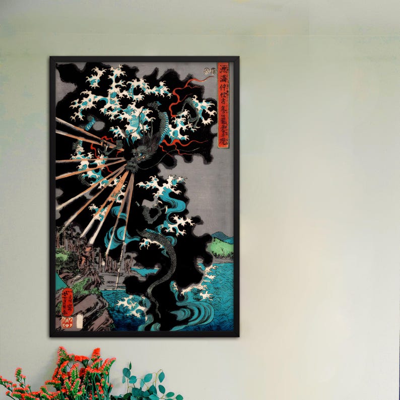 Ukiyo-e Dragon Framed & Unframed Poster | Japanese Traditional Wall ...