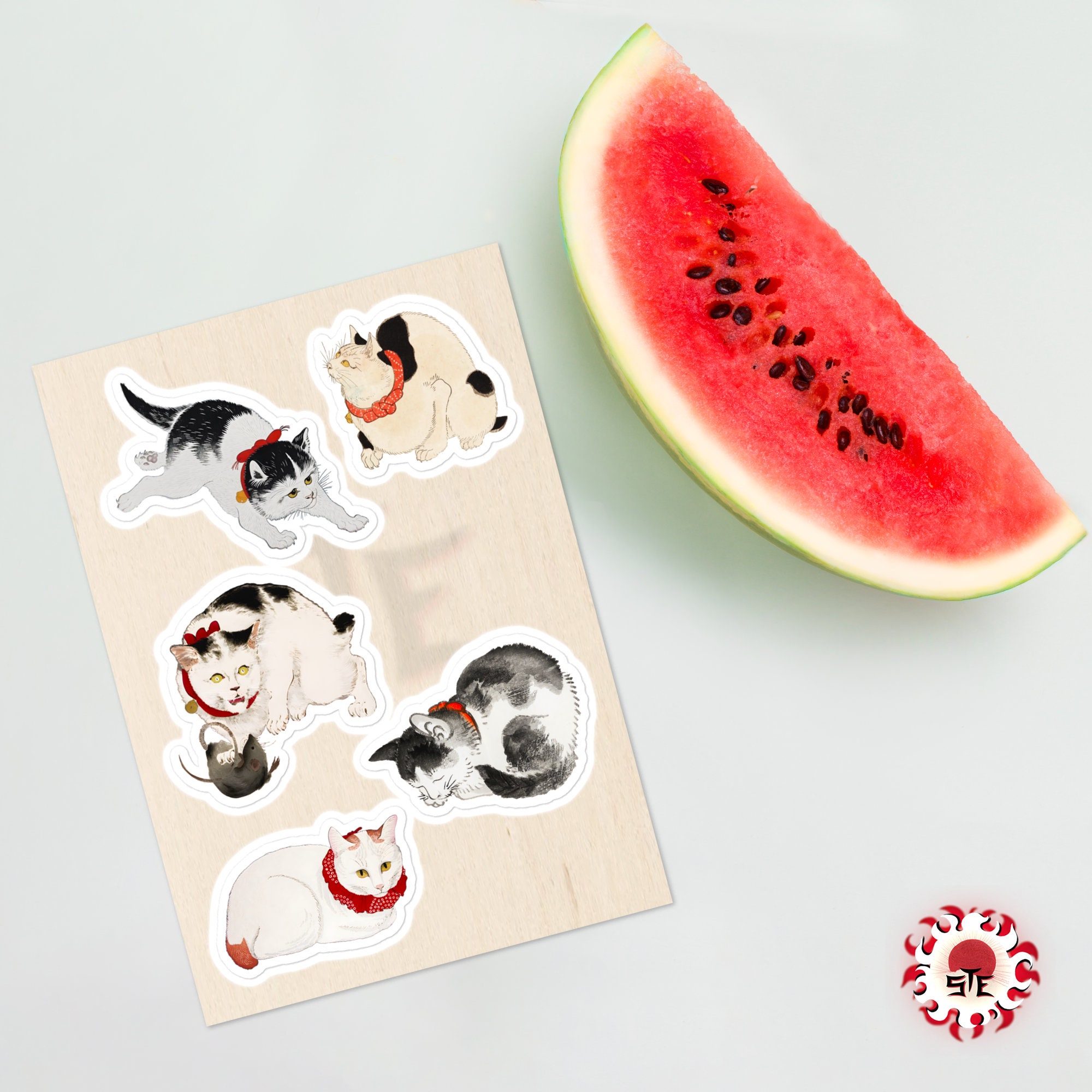 Cute Aesthetic Stickers Sheet Cats, Waterproof Kawaii Decals With Vinyl ...