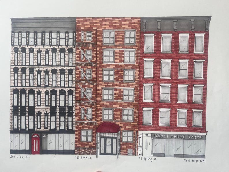 Illustrated Sketched Home Drawing - Etsy