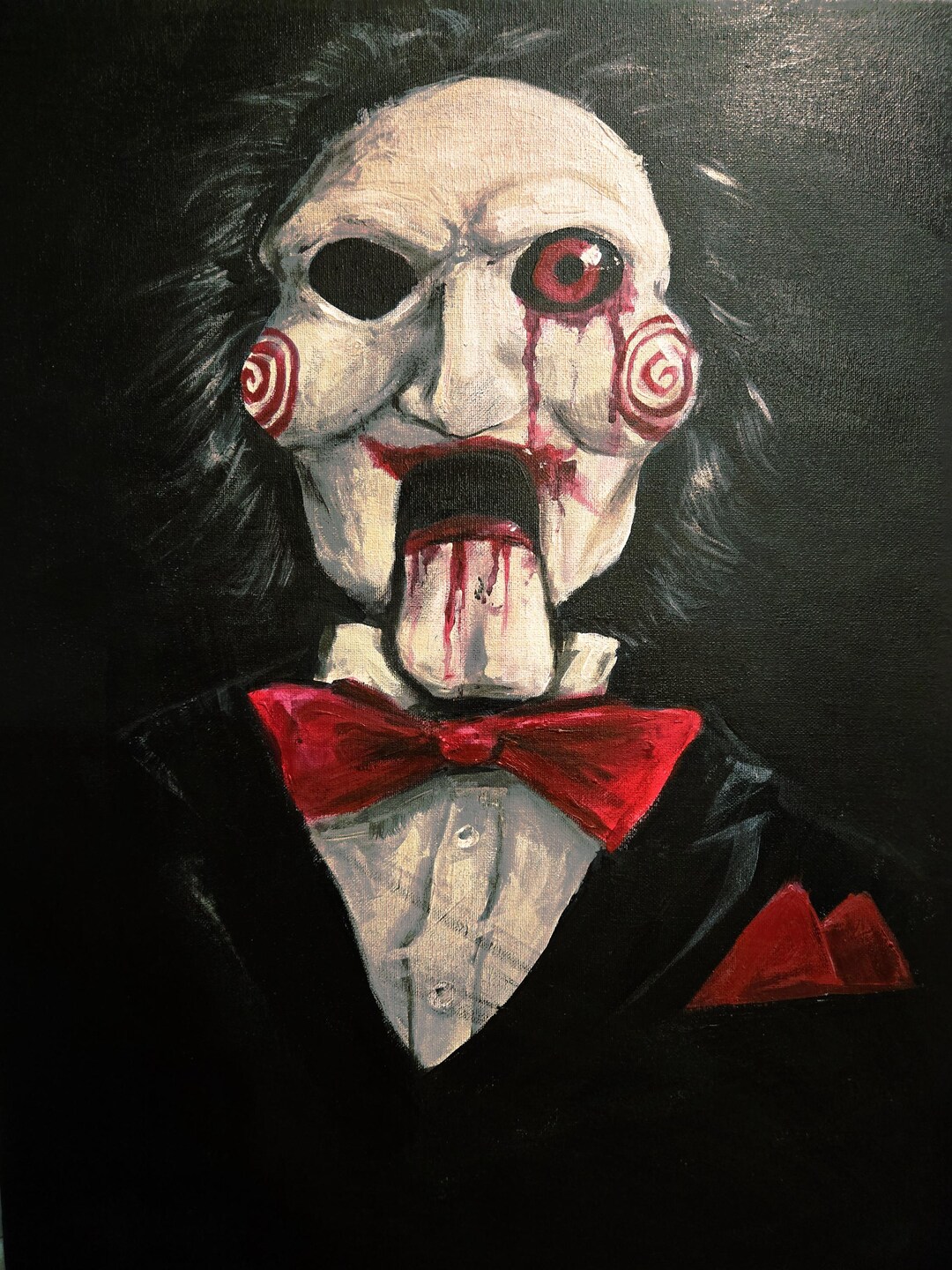 Saw Themed Billy the Puppet Acrylic Painting ORIGINAL 24 X 18 Inches - Etsy