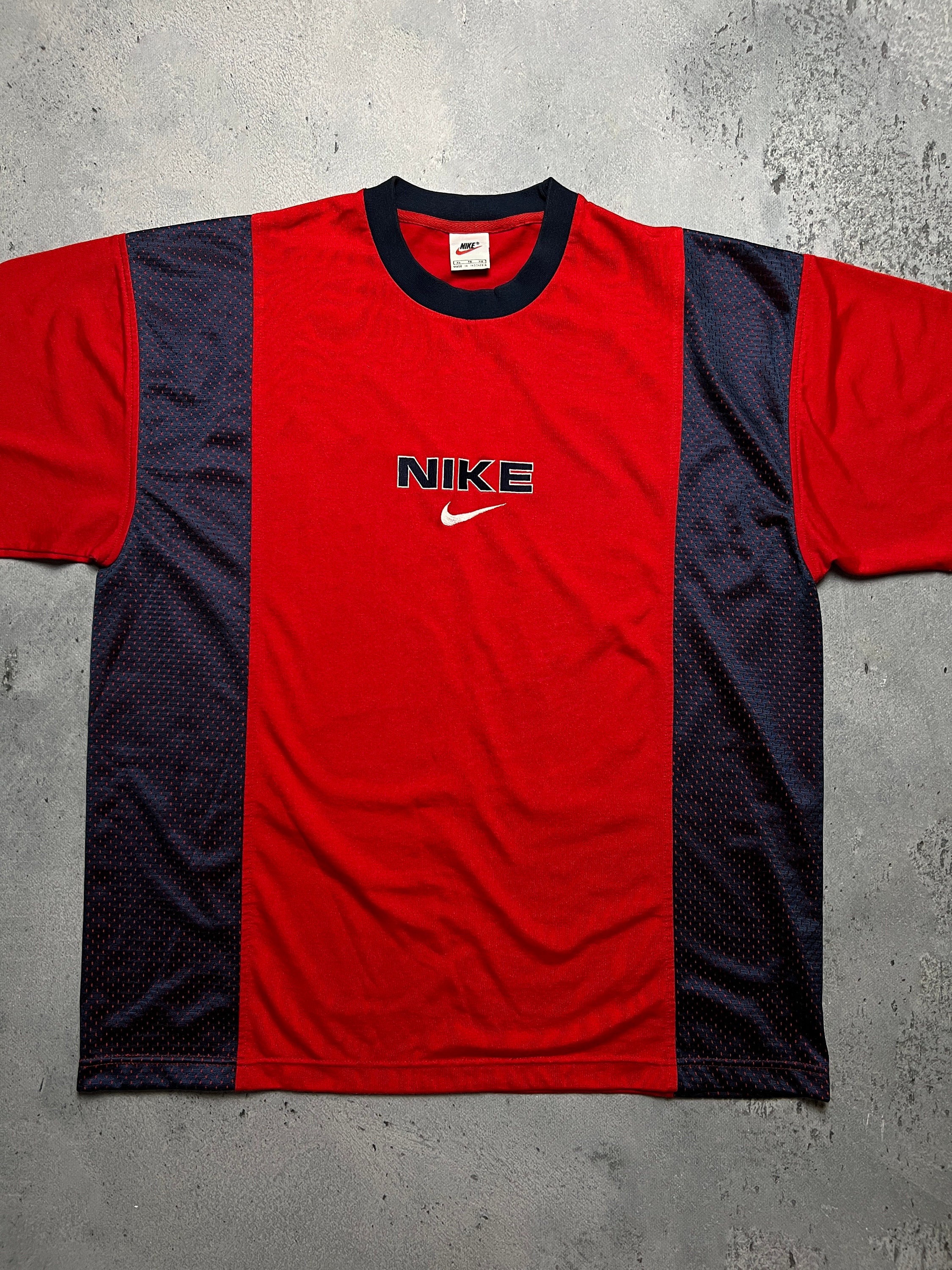 Nike Tee Vintage 90s Nike Central Logo Swoosh T-shirt Y2k - Etsy