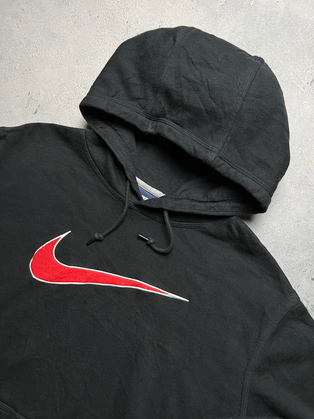 Nike Vintage Hoodie Center Swoosh Logo Spellout Y2k Crew - Etsy
