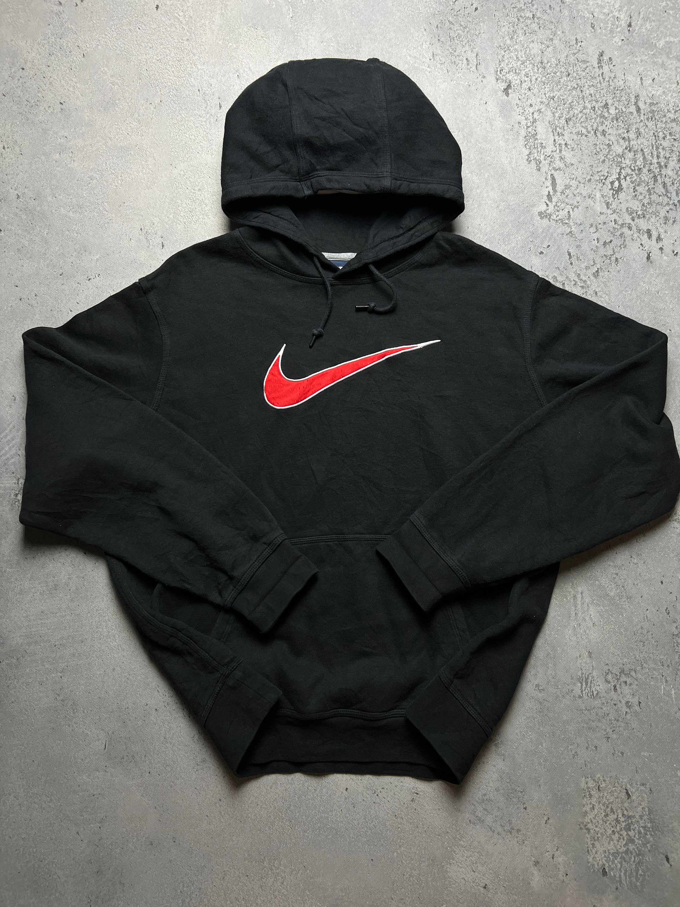 Nike Vintage Hoodie Center Swoosh Logo Spellout Y2k Crew - Etsy