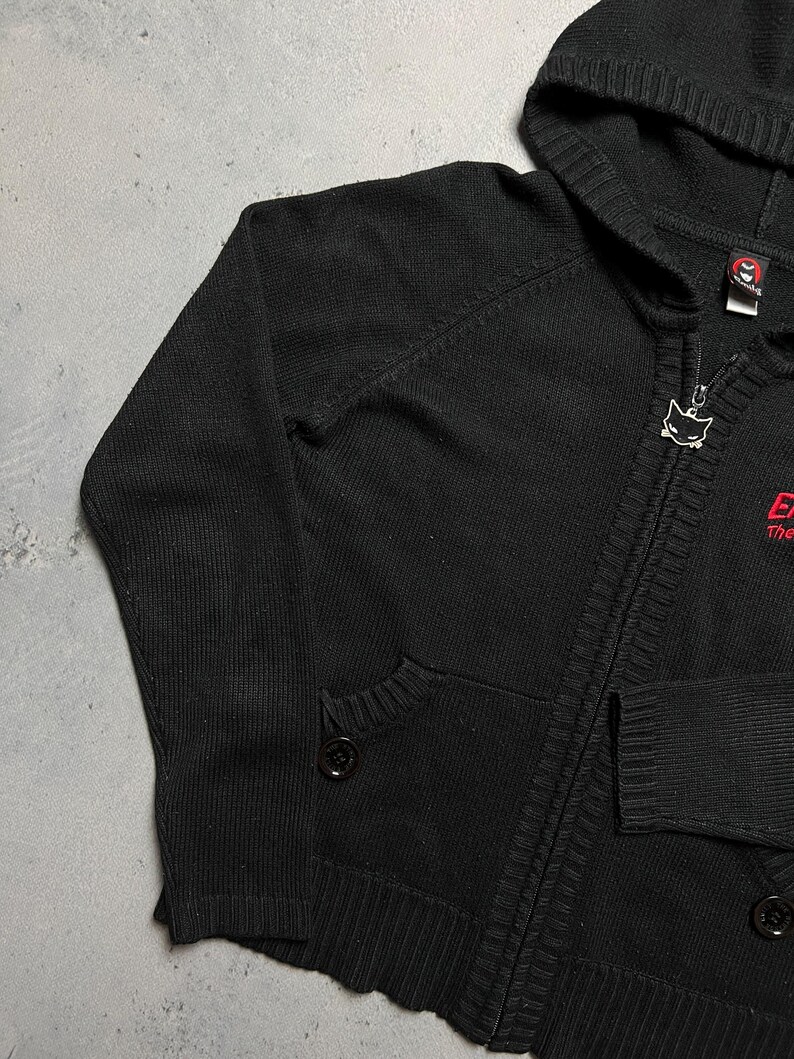 2005 Cosmic Debris Emily the Strange Bad Kitty Zip-up Hoodie Zipper ...