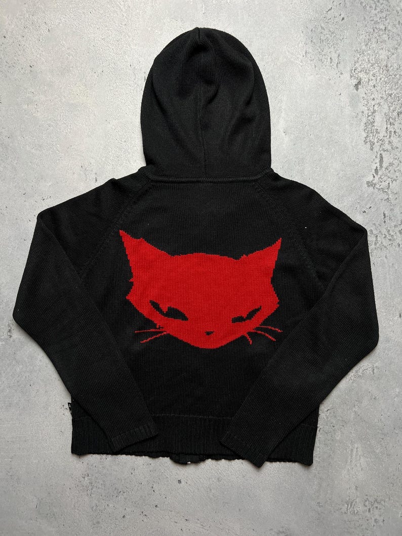 2005 Cosmic Debris Emily the Strange Bad Kitty Zip-up Hoodie Zipper ...