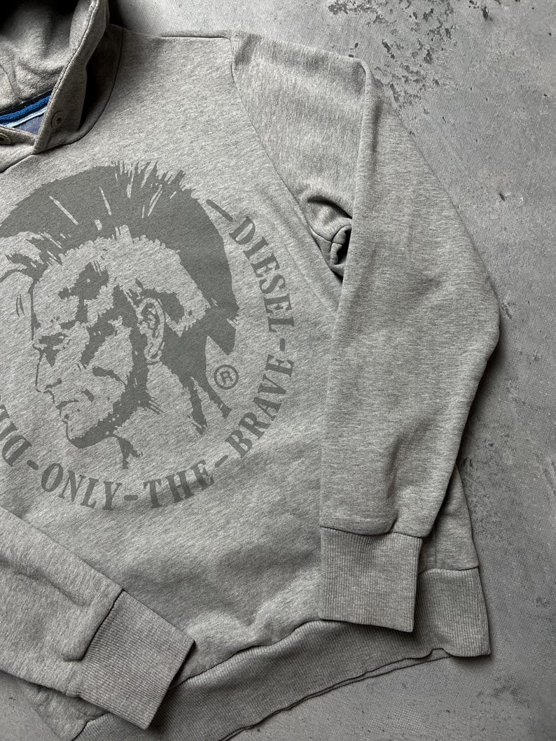 Diesel Vintage Hoodie Mohawk Punk Big Logo Y2k Archive 90-х - Etsy