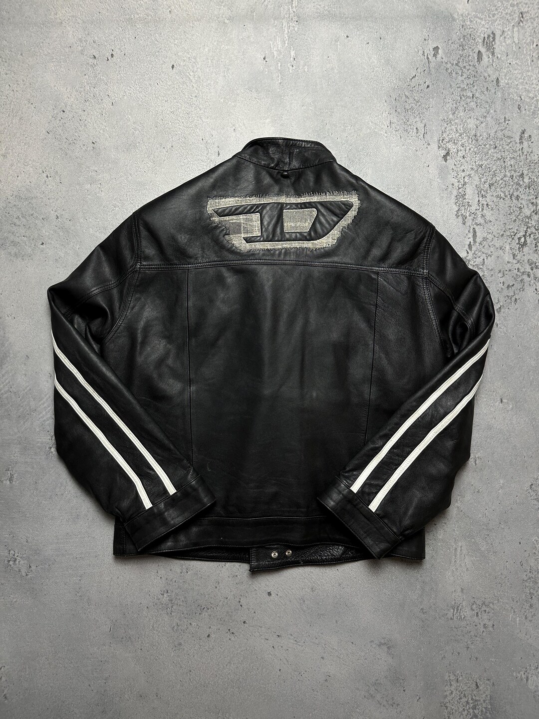 Rare Vintage Diesel Leather Jacket Big Logo Black Y2k 90s - Etsy