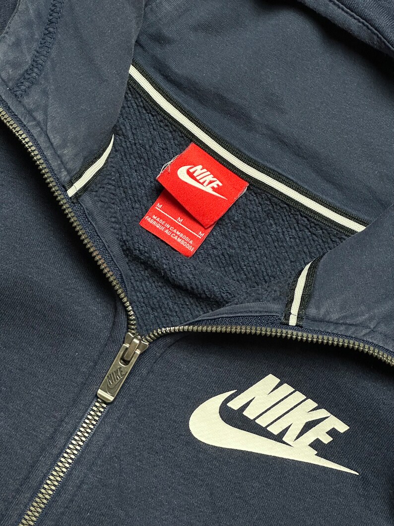 Hoodie Nike Zipper Vintage Center Logo Zip-up Swoosh Hype - Etsy