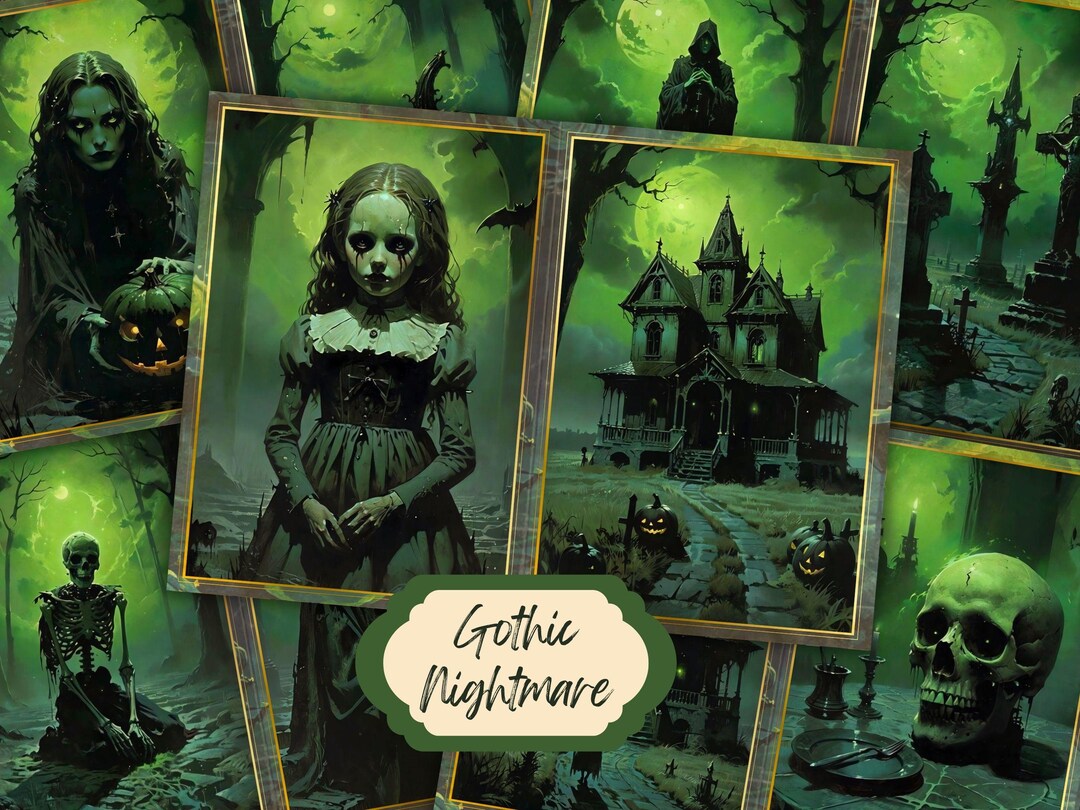 Haunted Halloween Digital Collage Kit | Gothic Scrapbooking & Junk ...