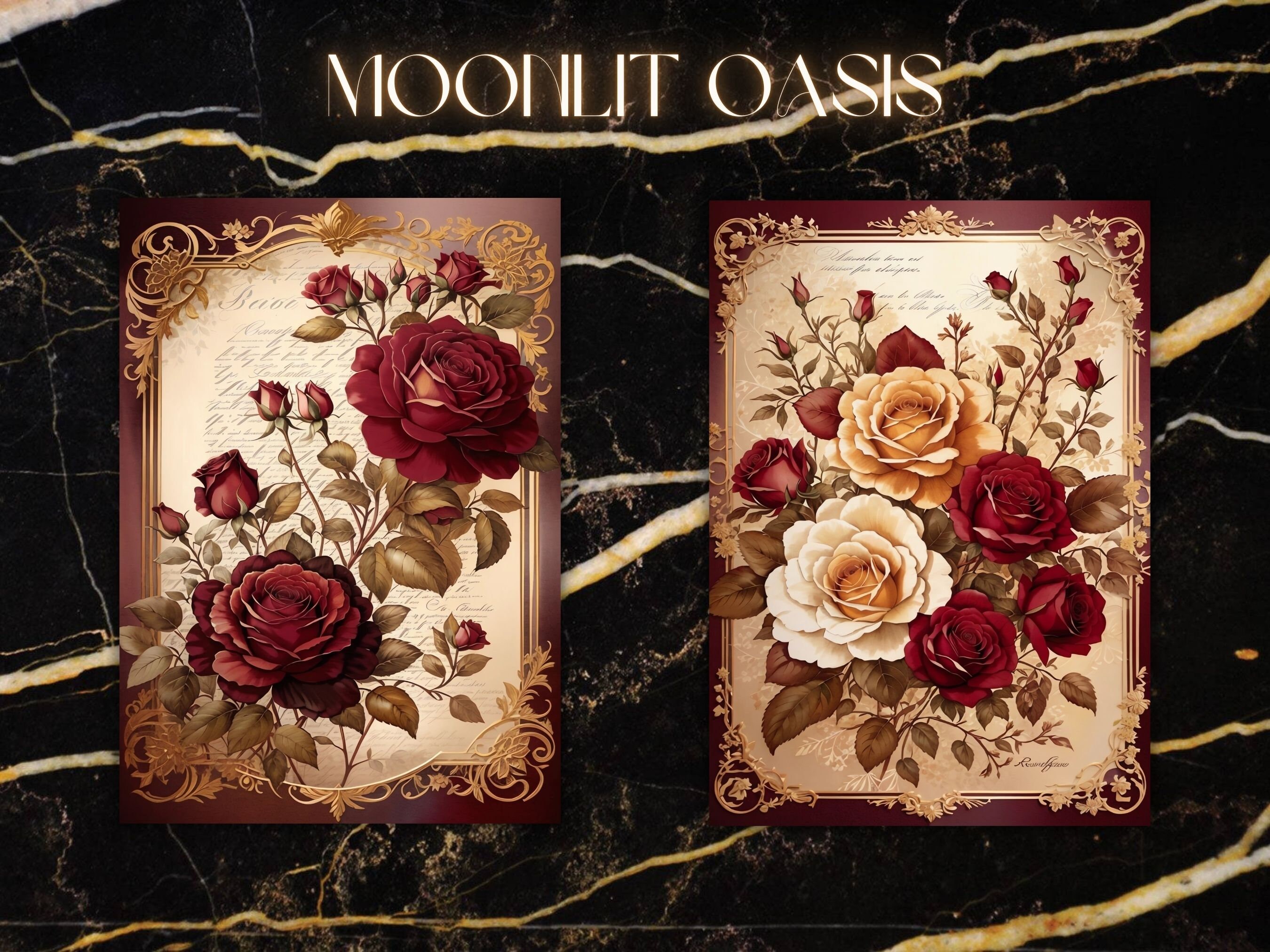 Vintage Red Burgundy Rose Junk Journal Printables, Floral Ephemera for ...