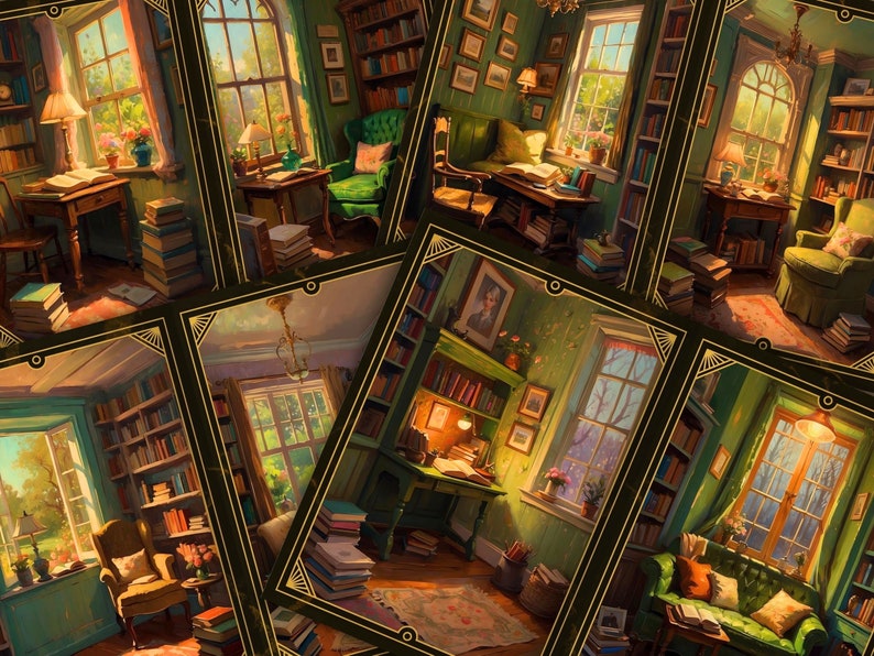 Cozy Reading Nook Junk Journal Pages, Digital Book Ephemera, Printable ...