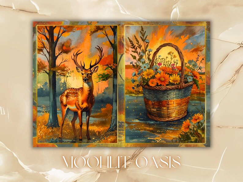 Autumn Cottagecore Digital Collage Kit Cozy Fall Printable Papers ...