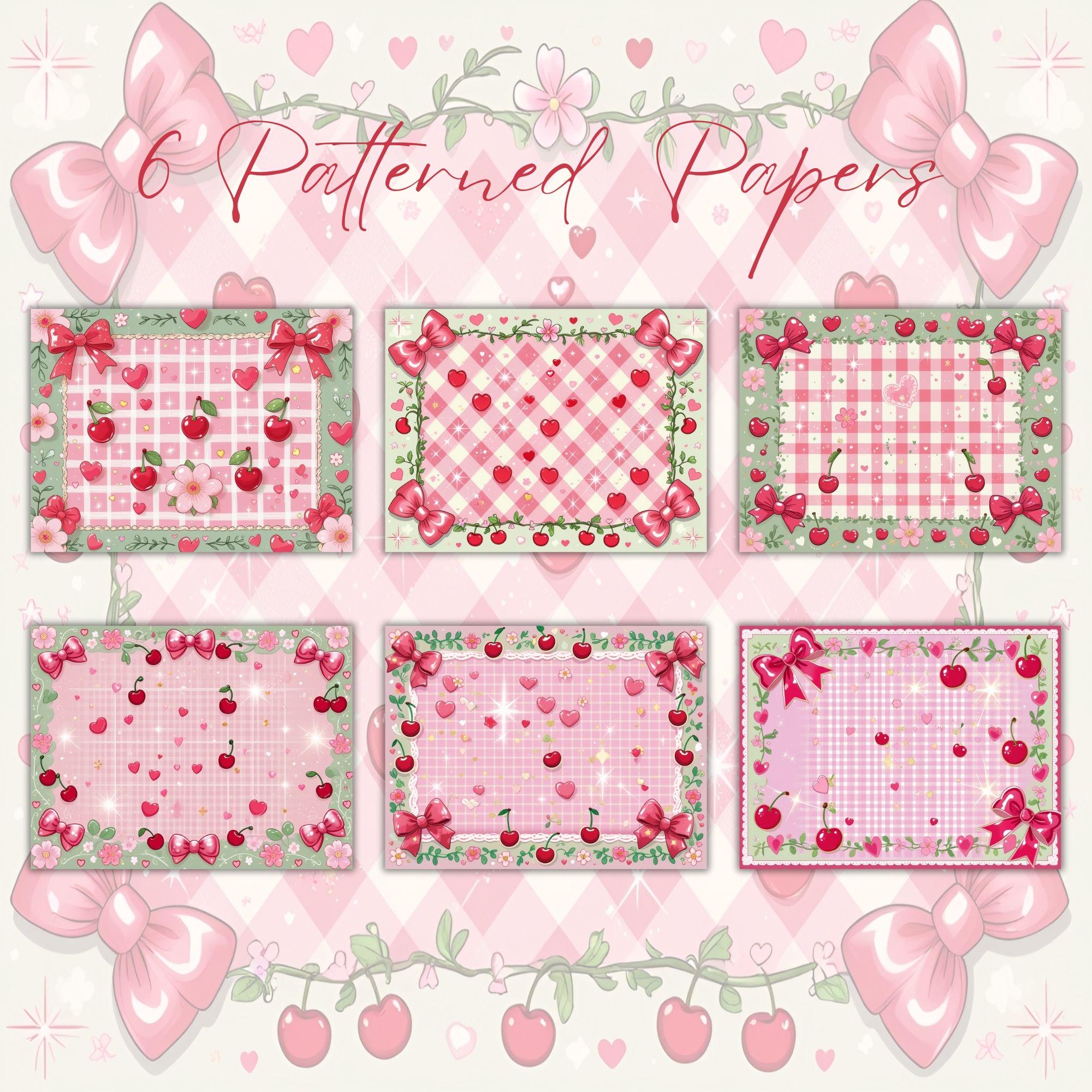 Cherry Kawaii Junk Journal Kit: Pink Y2K Scrapbook Papers (digital ...